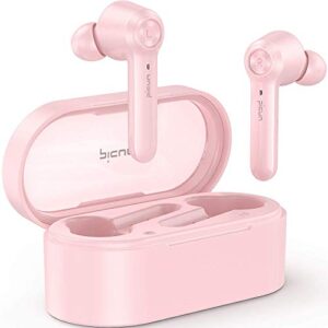 picun true wireless earbuds 36 hours playtime, bluetooth v5.0 headphones, hifi immersive bass in-ear headsets ipx8 waterproof sports earphones w/hd mic, touch control, usb-c, fit for women girl pink