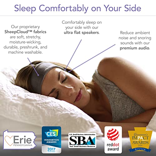 SleepPhones Wireless Sleep Headphones by AcousticSheep V8 | 24-Hour Battery | Original and Most Comfortable Bluetooth Headphones for Sleeping (Medium, Nighttide Navy Breeze)