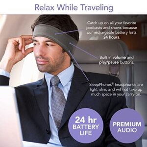 SleepPhones Wireless Sleep Headphones by AcousticSheep V8 | 24-Hour Battery | Original and Most Comfortable Bluetooth Headphones for Sleeping (Medium, Nighttide Navy Breeze)