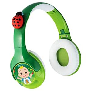 eKids Cocomelon Bluetooth Headphones for Kids, Wireless Headphones with Rechargeable Battery and USB-C Charging Cable Included