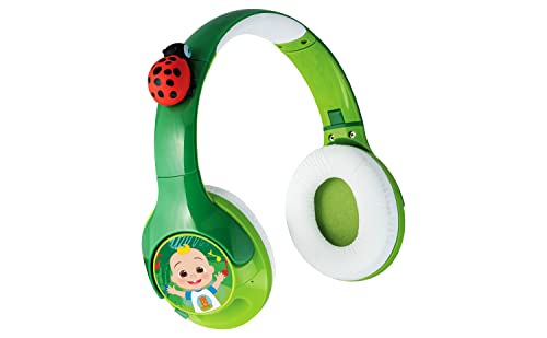 eKids Cocomelon Bluetooth Headphones for Kids, Wireless Headphones with Rechargeable Battery and USB-C Charging Cable Included