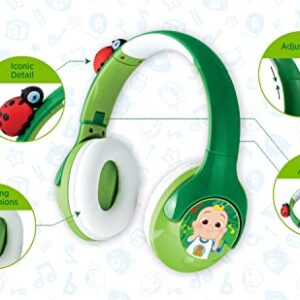 eKids Cocomelon Bluetooth Headphones for Kids, Wireless Headphones with Rechargeable Battery and USB-C Charging Cable Included