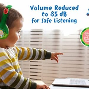 eKids Cocomelon Bluetooth Headphones for Kids, Wireless Headphones with Rechargeable Battery and USB-C Charging Cable Included