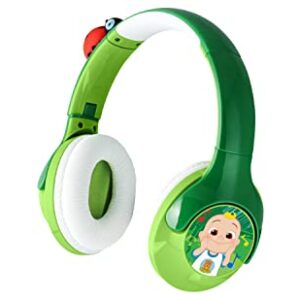 eKids Cocomelon Bluetooth Headphones for Kids, Wireless Headphones with Rechargeable Battery and USB-C Charging Cable Included