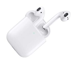 apple airpods with wireless charging case – white (renewed)