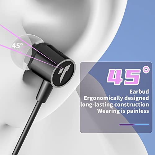 Tomilia Neckband Bluetooth Headphones, Wireless Earbuds with Pluggable Microphone 72H Long Playtime Headset Wireless HiFi Stereo Ear Buds with Bluetooth 5.2 Workout Earphones, Black