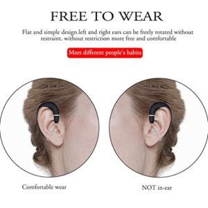 Sunffice Ear Hook Bluetooth Wireless Headphone,Non Ear Plug Headset with Microphone,Single Ear Noise Cancelling Earphones Painless Wearing for Android Smartphones,iPhone14 13 12 11 X 8 (Black)