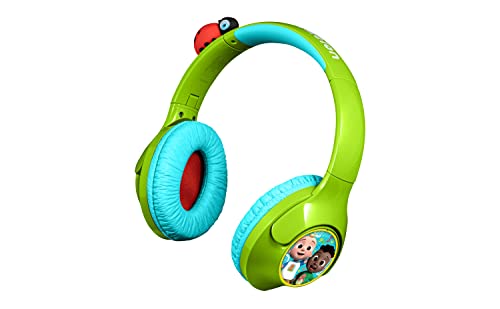 eKids Cocomelon Toddler Headphones with Built-in Kids Music, Bluetooth Headphones with Rechargeable Battery and USB-C Charging Cable Included