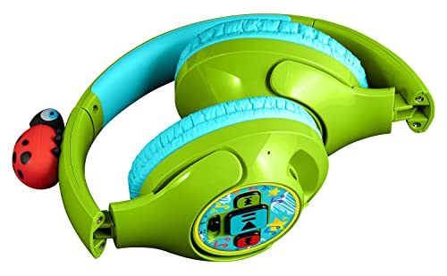 eKids Cocomelon Toddler Headphones with Built-in Kids Music, Bluetooth Headphones with Rechargeable Battery and USB-C Charging Cable Included