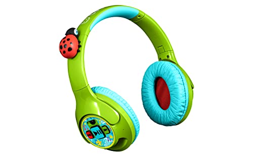 eKids Cocomelon Toddler Headphones with Built-in Kids Music, Bluetooth Headphones with Rechargeable Battery and USB-C Charging Cable Included