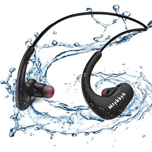 mtybbyh waterproof headphones for swimming,ipx8 waterproof 8gb mp3 player wireless bluetooth swimming headphones with noise cancelling mic for swimming,diving,running,cycling,gym,workout