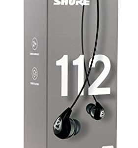 Shure SE112 PRO Wired Earbuds - Professional Sound Isolating Earphones with Single Dynamic MicroDriver, Secure In-Ear Fit, Fixed Cable, Durable Quality - Gray (SE112-GR)