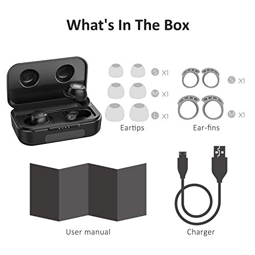 AMINY Wireless Earbuds Bluetooth, U-Air6 Sport Bluetooth Earphones IPX8 Waterproof Inear Bluetooth Earbuds Wireless Headphones, 100Hrs Playtime Touch Control Wireless Earphones Built-in Mic