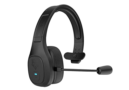 Blue Tiger Storm in Black - Wireless Bluetooth Professional Trucker and Office Headset with Microphone, Dongle & Cooling Gel Ear Cushion – Fastest Charge, Noise Cancelling, Clear Sound, Bluetooth 5.0