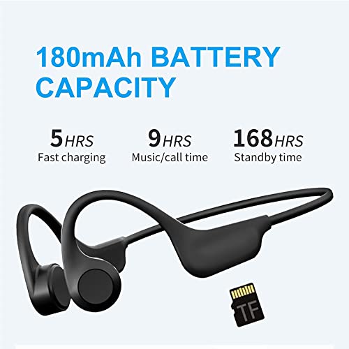 Bone Conduction Headphones Wireless Bluetooth 5.3 Open Ear earbuds Sports Earphones with Mic, Up to 8 Hours Playtime Sweat Resistant Headset for Workout,Running, Gym,Hiking, Driving,Cycling, Commuting