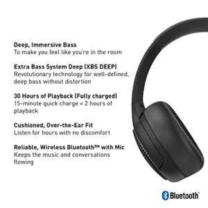 Panasonic RB-M500B Deep Bass Wireless Bluetooth Immersive Headphones with XBS DEEP and Bass Reactor (Black)