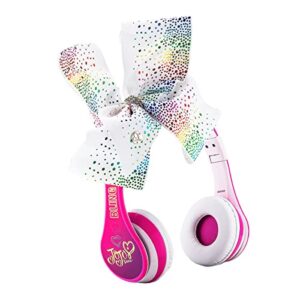 jojo siwa kids bluetooth headphones for wireless rechargeable foldable bluetooth headphones with microphone kid friendly sound and bonus detachable cord