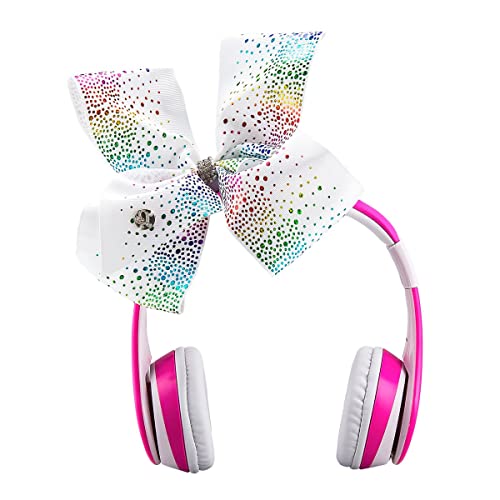 JoJo Siwa Kids Bluetooth Headphones for Wireless Rechargeable Foldable Bluetooth Headphones with Microphone Kid Friendly Sound and Bonus Detachable Cord