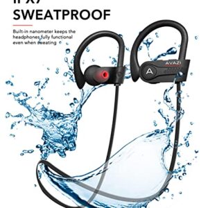 AVAZI Bluetooth 5.1 Wireless Earbuds, Sport IPX7 Waterproof Earphones, Richer Bass HiFi Stereo in-Ear Earphones, Gaming Mode, 12 hrs, Running Bluetooth Headphones W/CVC6.0 Noise Cancelling Mic