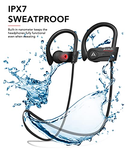 AVAZI Bluetooth 5.1 Wireless Earbuds, Sport IPX7 Waterproof Earphones, Richer Bass HiFi Stereo in-Ear Earphones, Gaming Mode, 12 hrs, Running Bluetooth Headphones W/CVC6.0 Noise Cancelling Mic