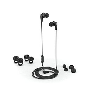 JLab Audio JBuds Pro Signature Earbuds | Titanium 10mm Drivers | Music Controls, Universal Mic | Custom Fit with Cush Fins | Black