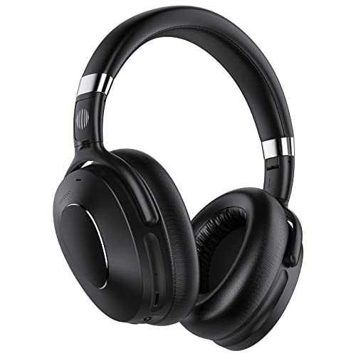 MOVSSOU SE8 Hybrid Active Noise Cancelling Headphones, Wireless Over-Ear Bluetooth Headphones with Hi-Fi Stereo Sound, Comfortable Protein Earpads, 30H Playtime - Space Black