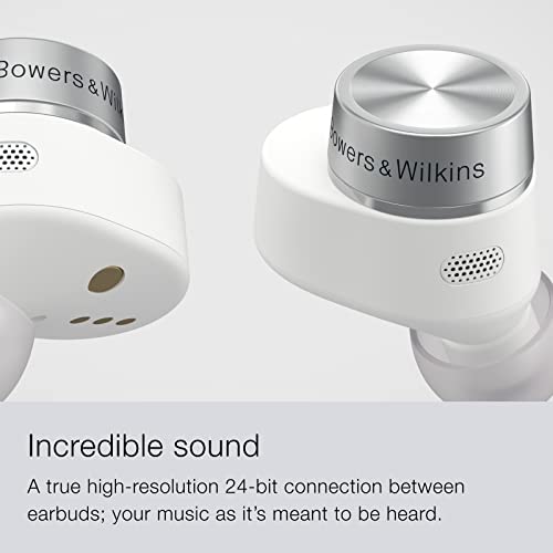 Bowers & Wilkins Pi7 S2 In-Ear True Wireless Earphones, Dual Hybrid Drivers, Qualcomm aptX Technology, Active Noise Cancellation, Works with Bowers and Wilkins App, Canvas White (2023 Model)