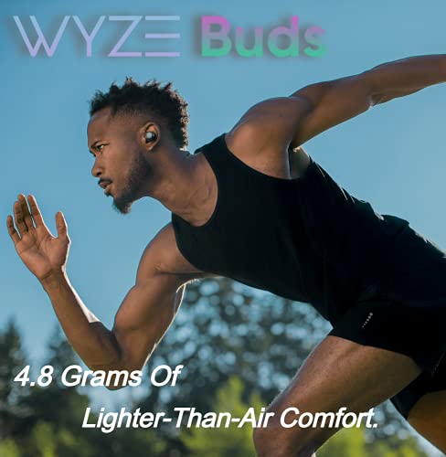 WYZE Wireless Earbuds 5.0 Bluetooth Headphones with IPX5 Sweat Resistance, 30 dB Noise Reduction,4 Voice-Isolating Mics, Alexa Built-in True Wireless Earbuds,Charging Case, Workout,Sports