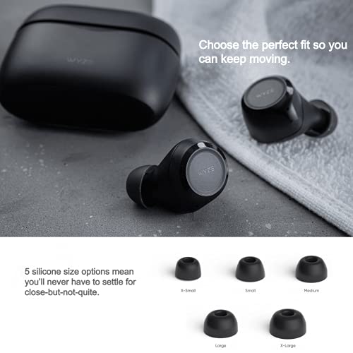 WYZE Wireless Earbuds 5.0 Bluetooth Headphones with IPX5 Sweat Resistance, 30 dB Noise Reduction,4 Voice-Isolating Mics, Alexa Built-in True Wireless Earbuds,Charging Case, Workout,Sports