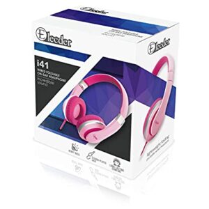 ELECDER i41 Kids Headphones, Headphones for Kids Children Girls Boys Teens Foldable Adjustable On Ear Headphones with 3.5mm Jack for Cellphones Computer MP3/4 Kindle School Pink/Purple