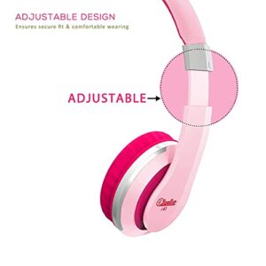 ELECDER i41 Kids Headphones, Headphones for Kids Children Girls Boys Teens Foldable Adjustable On Ear Headphones with 3.5mm Jack for Cellphones Computer MP3/4 Kindle School Pink/Purple