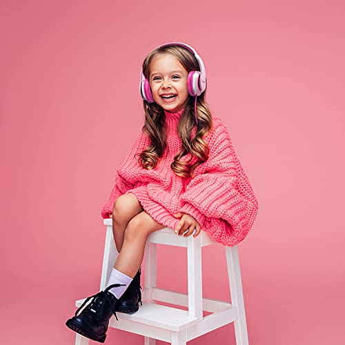 ELECDER i41 Kids Headphones, Headphones for Kids Children Girls Boys Teens Foldable Adjustable On Ear Headphones with 3.5mm Jack for Cellphones Computer MP3/4 Kindle School Pink/Purple