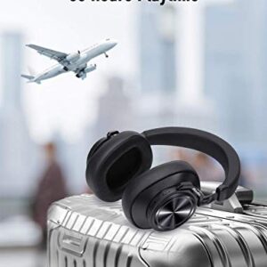 Bluetooth Headphones Over Ear,Bluedio T7 Plus (Turbine) Custom Noise Cancelling Headphones,57mm Driver Hi-Fi Stereo, 30Hrs Playtime,Wireless Headsets with Mic/SD Card Slot for PC/Cellphone/Travel/Work