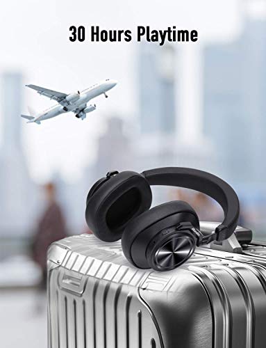 Bluetooth Headphones Over Ear,Bluedio T7 Plus (Turbine) Custom Noise Cancelling Headphones,57mm Driver Hi-Fi Stereo, 30Hrs Playtime,Wireless Headsets with Mic/SD Card Slot for PC/Cellphone/Travel/Work