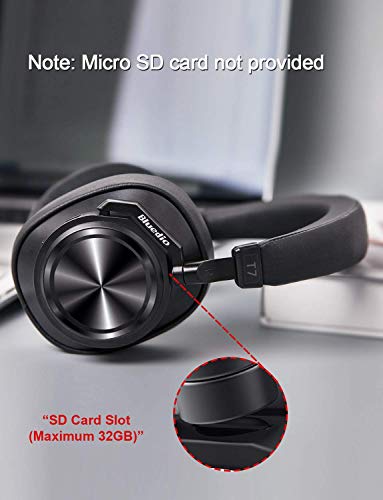 Bluetooth Headphones Over Ear,Bluedio T7 Plus (Turbine) Custom Noise Cancelling Headphones,57mm Driver Hi-Fi Stereo, 30Hrs Playtime,Wireless Headsets with Mic/SD Card Slot for PC/Cellphone/Travel/Work