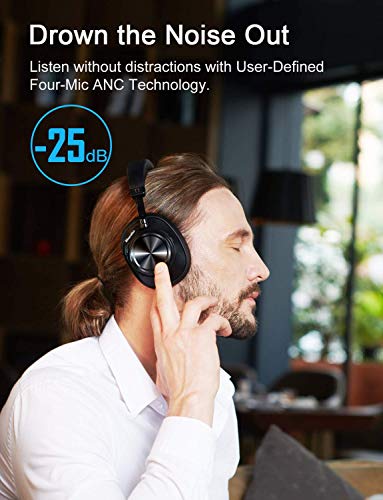 Bluetooth Headphones Over Ear,Bluedio T7 Plus (Turbine) Custom Noise Cancelling Headphones,57mm Driver Hi-Fi Stereo, 30Hrs Playtime,Wireless Headsets with Mic/SD Card Slot for PC/Cellphone/Travel/Work