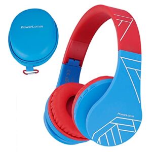 powerlocus bluetooth headphones for kids, wireless foldable headphones over ear, headphone with microphone, 85db volume limit, wireless and wired headset with micro sd, fm for cellphones, tablets, pc