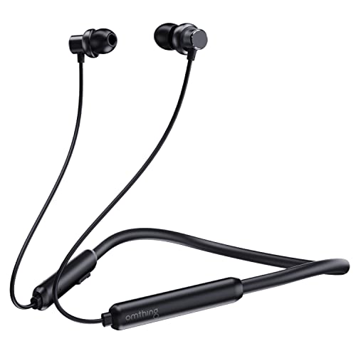 1MORE omthing Wireless Headphones, Bluetooth 5.0 Neckband Headphones,Earphones with Microphone for Sports, Premium Sound, 12H Playtime, Black