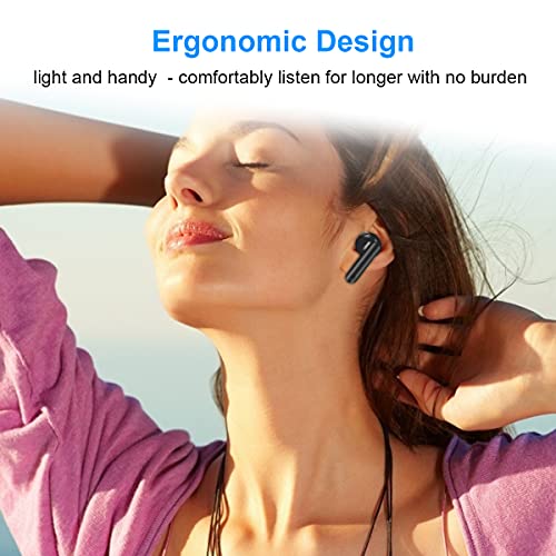 HOTLIFE True Wireless Earbuds with Microphones, IPX6 Waterproof 5.0 Bluetooth Headphone with LED Display Charging Case for iPhone and Android, Touch Control in-Ear Stereo Earphone for Work/Sports