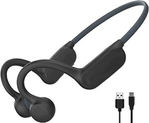 zkapor bone conduction headphones, open ear headphones sports wireless earphones, bluetooth headphones with built-in mic,up to 8 hours playtime,waterproof earphones for running workouts(black)