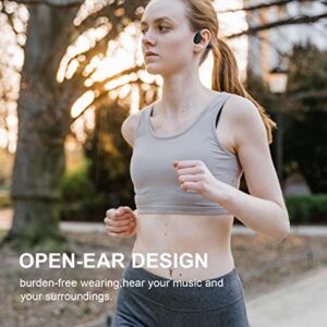 ZKAPOR Bone Conduction Headphones, Open Ear Headphones Sports Wireless Earphones, Bluetooth Headphones with Built-in Mic,Up to 8 Hours Playtime,Waterproof Earphones for Running Workouts(Black)