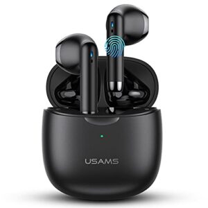 wireless earbuds, bluetooth 5.0 headphones in ear with charging case, hands-free headset with mic, hi-fi stereo sound, touch control, 24 hours playback, bluetooth earbuds for iphone/android/wp, black