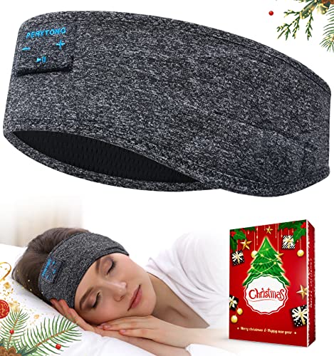 Perytong Sleep Headphones - Bluetooth Headband Christmas Theme Headphone Headband Earbuds Over On Ear Headphones for Side Sleepers Tech Gadgets Birthday Gifts for Women Men Sleeping Running