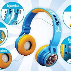 eKids Toy Story 4 Kids Bluetooth Headphones, Wireless Headphones with Microphone Includes Aux Cord, Volume Reduced Kids Foldable Headphones for School, Home, or Travel