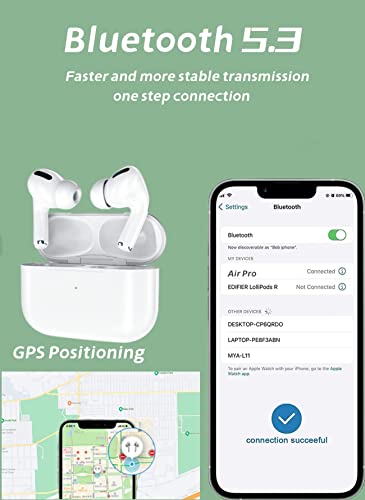 PIVADA Wireless Earbuds, Air Pro Bluetooth 5.3 Headphones 30H Playtime Charging Case, IPX7 Waterproof Earphones with Mic for Android iOS Cell Phone Computer Laptop Sports