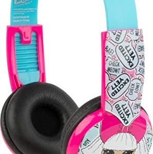 L.O.L. Surprise! Kids Safe Over The Ear Headphones HP2-03136 | Kids Headphones, Volume Limiter for Developing Ears, 3.5MM Stereo Jack, white/black Recommended for Ages 3-9, by Sakar