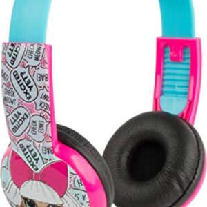 L.O.L. Surprise! Kids Safe Over The Ear Headphones HP2-03136 | Kids Headphones, Volume Limiter for Developing Ears, 3.5MM Stereo Jack, white/black Recommended for Ages 3-9, by Sakar