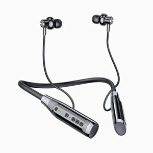 lhjry 100 hours playtime bluetooth headphones with mic, magnetic, tf card slot, light&comfortable wireless neckband headset, ipx5 waterproof sport earbuds for home office gym