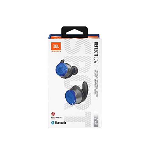 JBL REFLECT FLOW - True Wireless Earbuds, bluetooth sport headphones with microphone, Waterproof, up to 30 hours battery, charging case and quick charge (Blue)