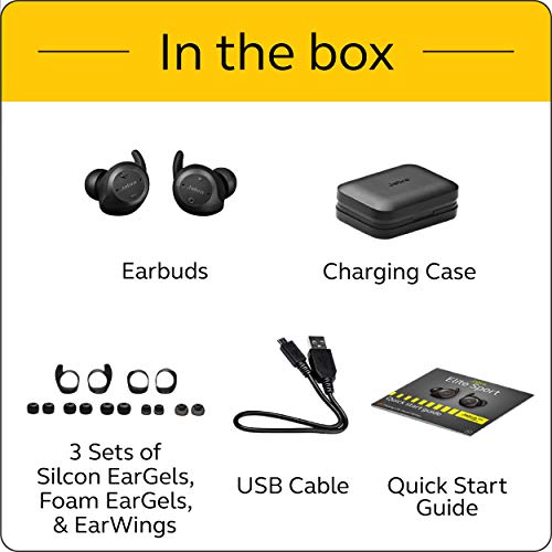 Jabra Elite Sport Earbuds – Waterproof Fitness & Running Earbuds with Heart Rate and Activity Tracker, True Wireless Bluetooth Earbuds with Superior Sound, Advanced Connectivity and Charging Case